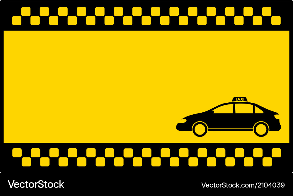 Yellow cab background with taxi car Royalty Free Vector