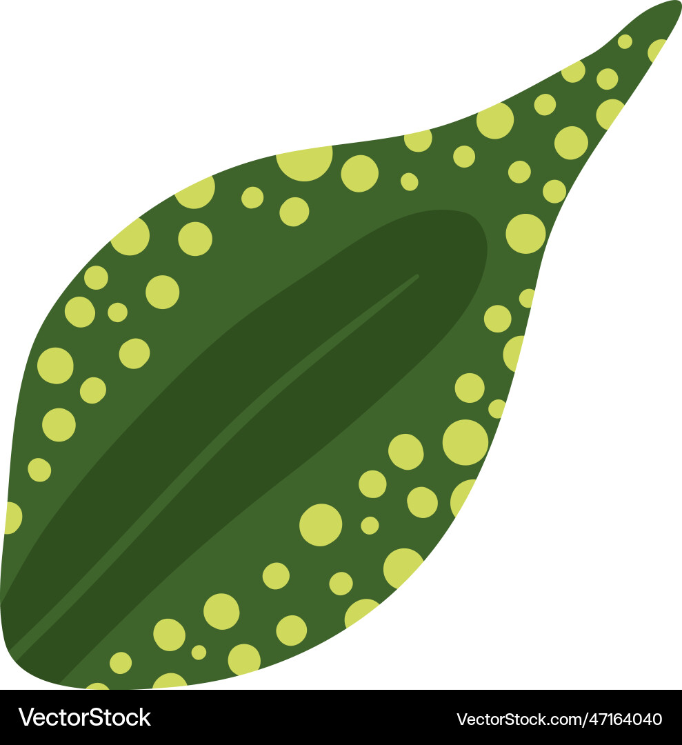 Exotic dotted leaf composition Royalty Free Vector Image