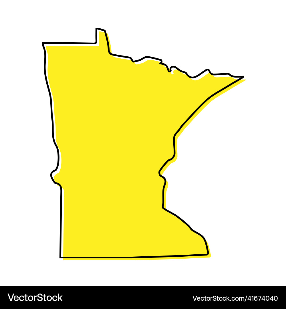 Minnesota State Outline Map Royalty Free Vector Image