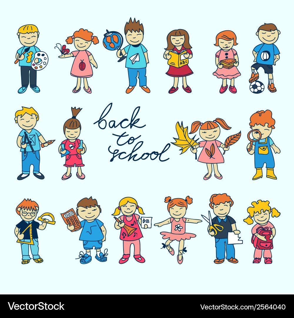 Set of kids Royalty Free Vector Image - VectorStock