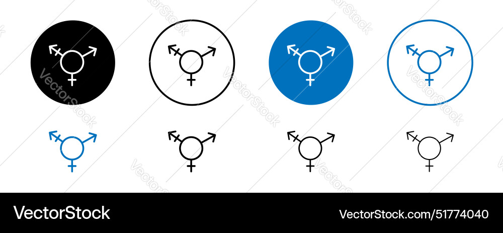 Transgender icon set black filled and outlined Vector Image