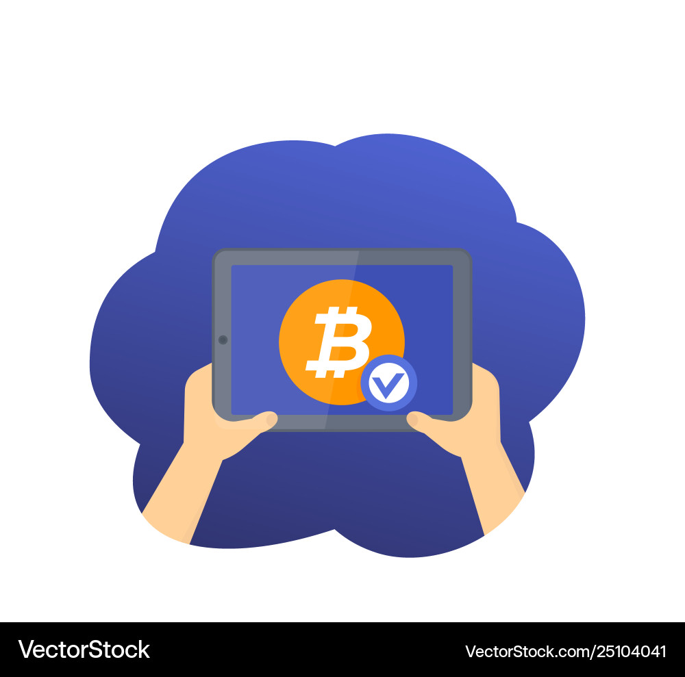 Approved bitcoin payment completed transaction Vector Image