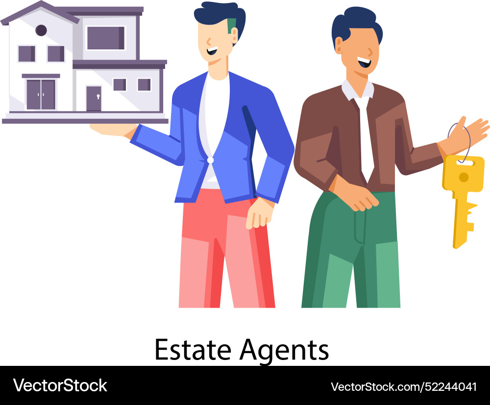 Basic rgba flat character of estate Royalty Free Vector