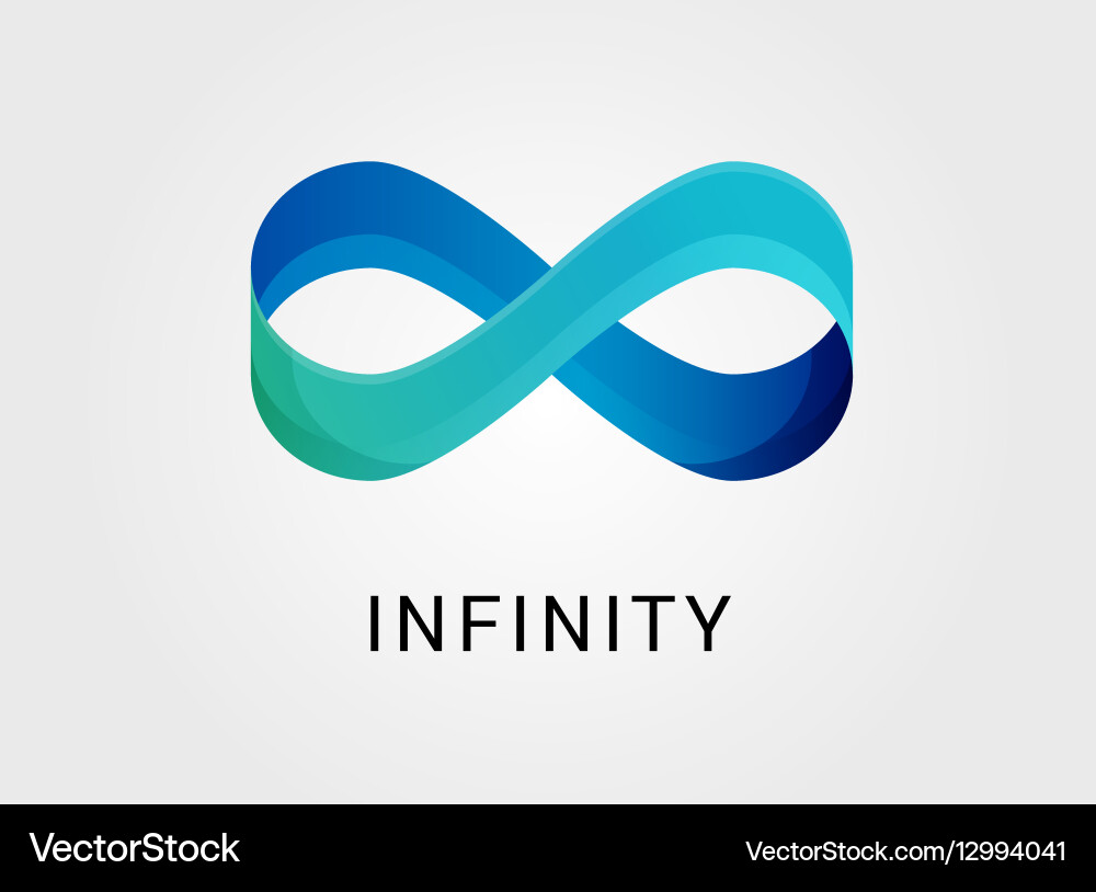 Blue abstract infinity endless symbol and icon Vector Image