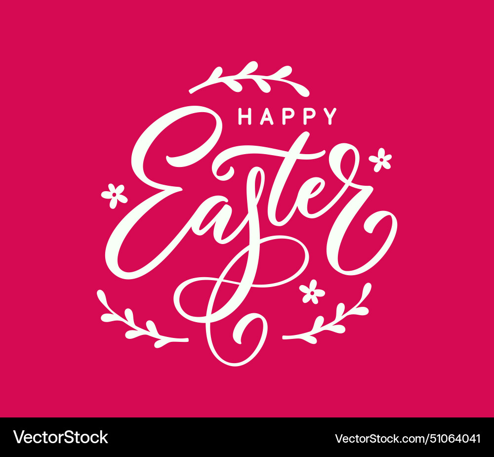 Happy easter hand drawn calligraphic text Vector Image