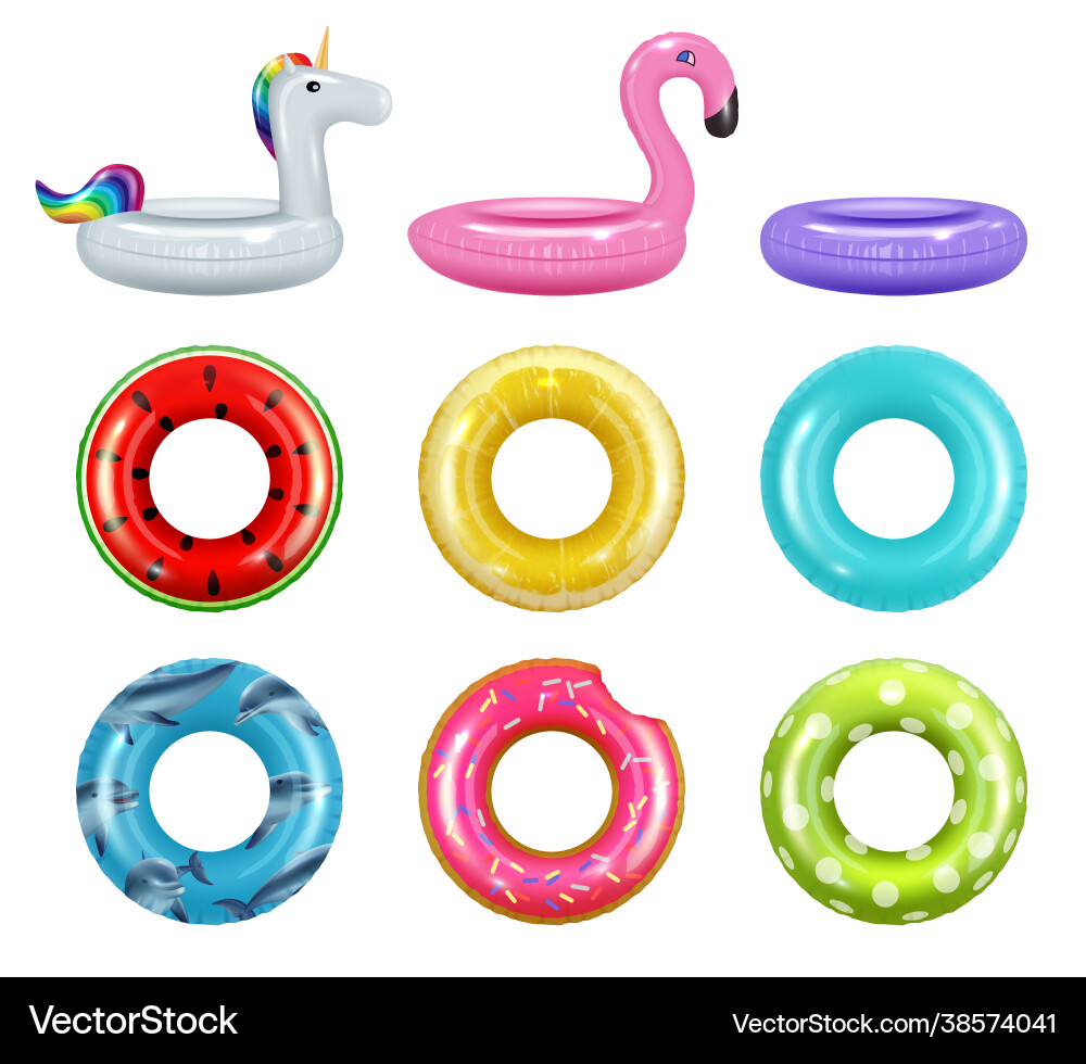 Inflatable donuts safety rubber rings toys Vector Image