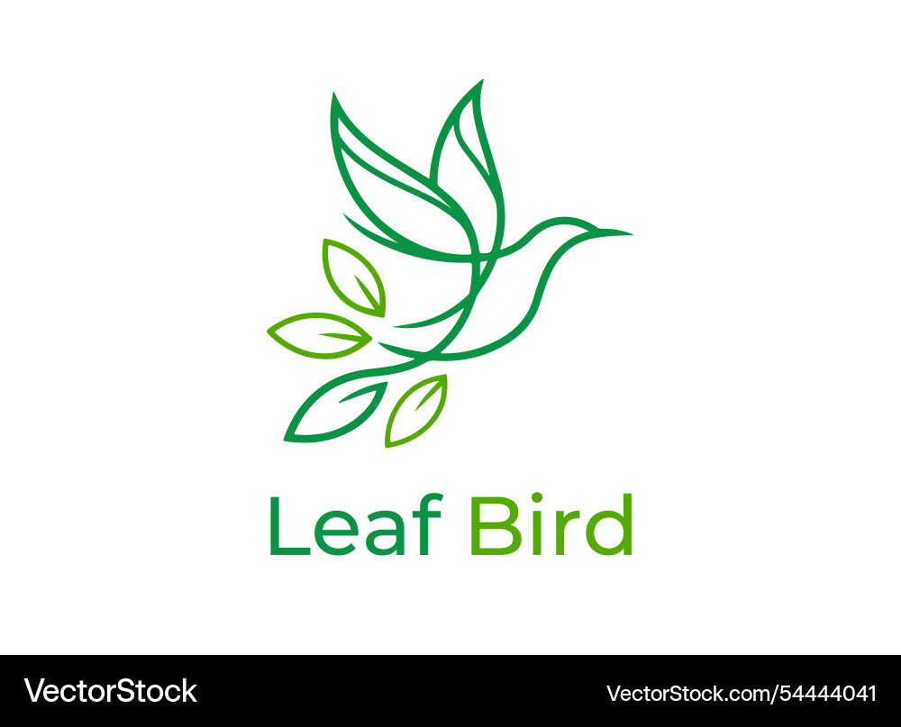 Leaf bird nature logo design Royalty Free Vector Image