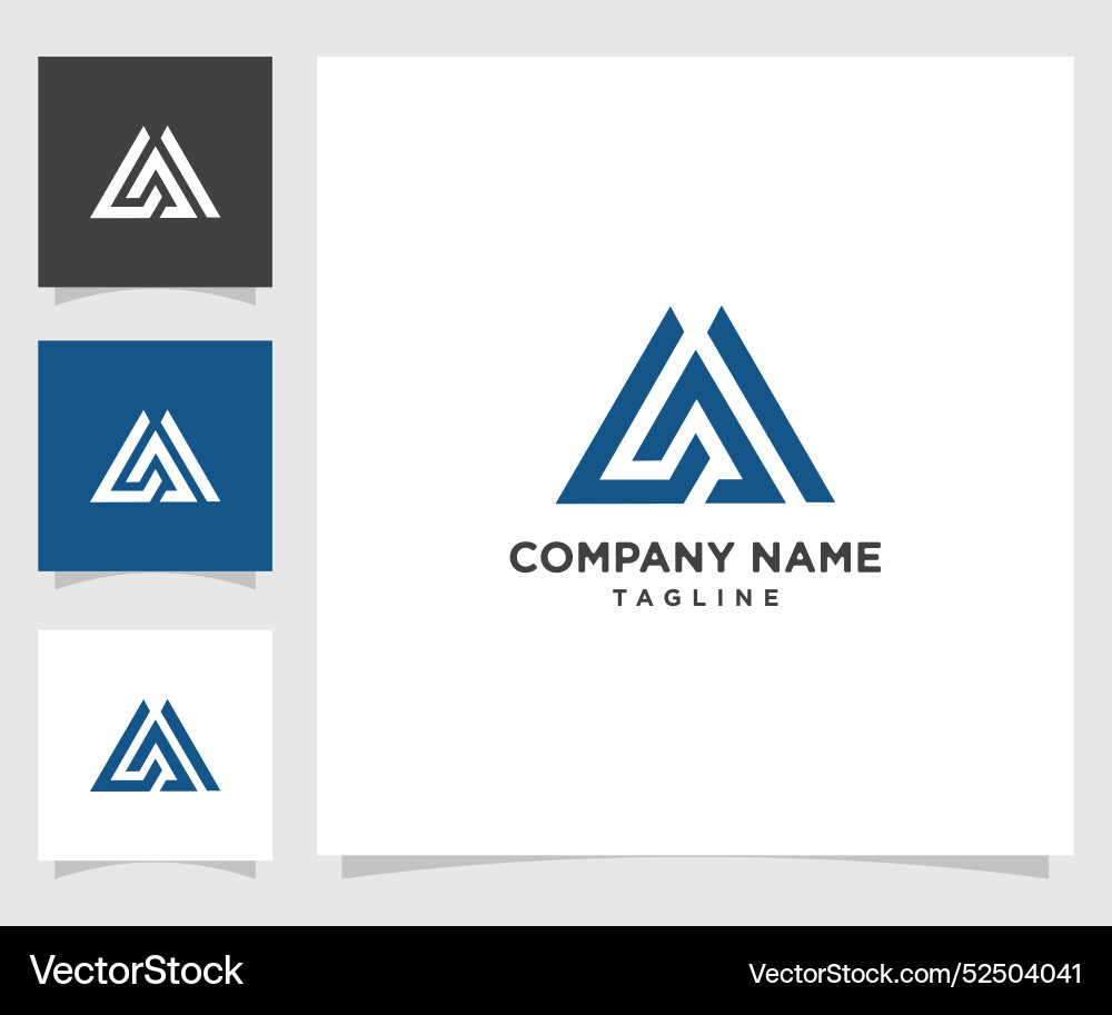 Logo icon simple letter ma triangle Royalty Free Vector