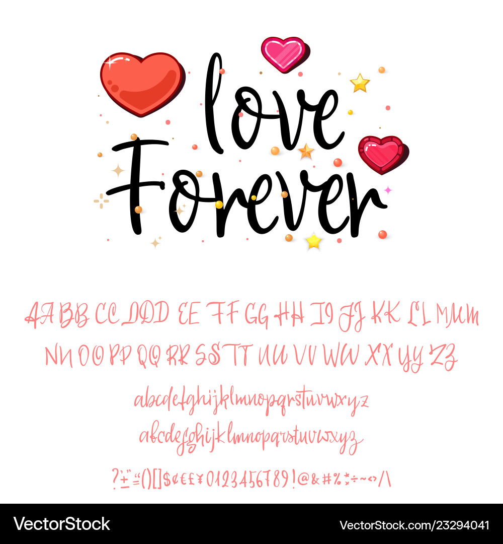 Love forever handwritten fonts analog handwriting Vector Image