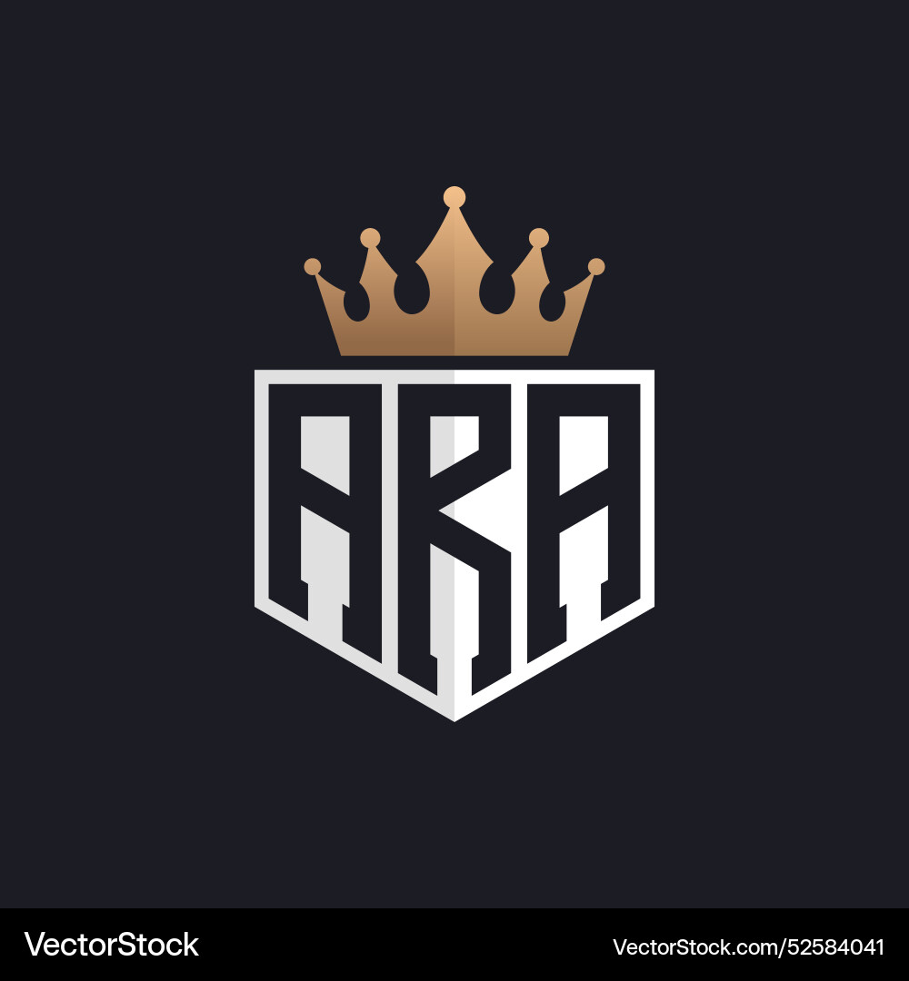 Luxury ara logo with crown elegant initials Vector Image
