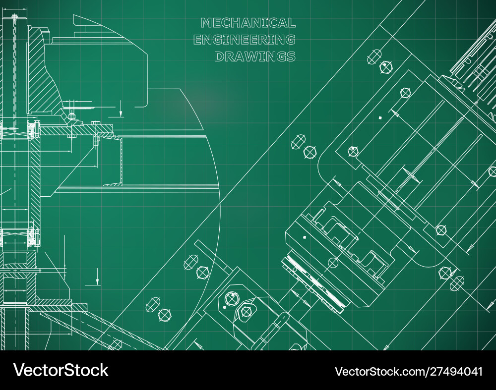 Mechanical engineering drawings technical design Vector Image