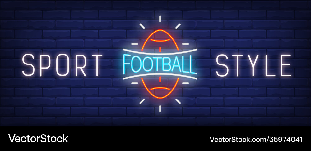 Sport style neon sign Royalty Free Vector Image