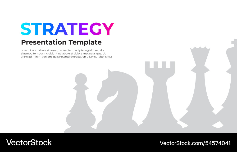 Strategy presentation template featuring chess Vector Image