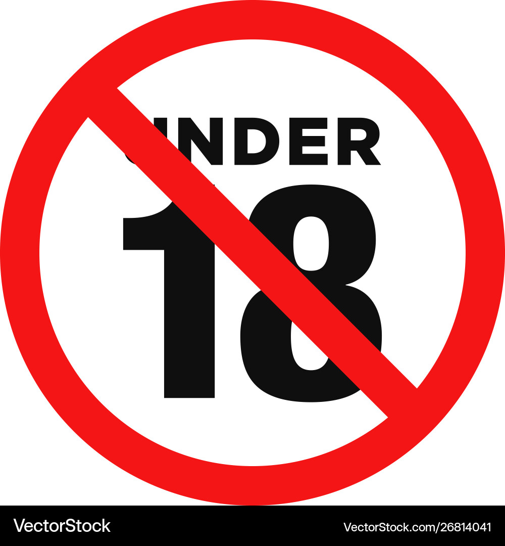 Under 18 years sign mark Royalty Free Vector Image