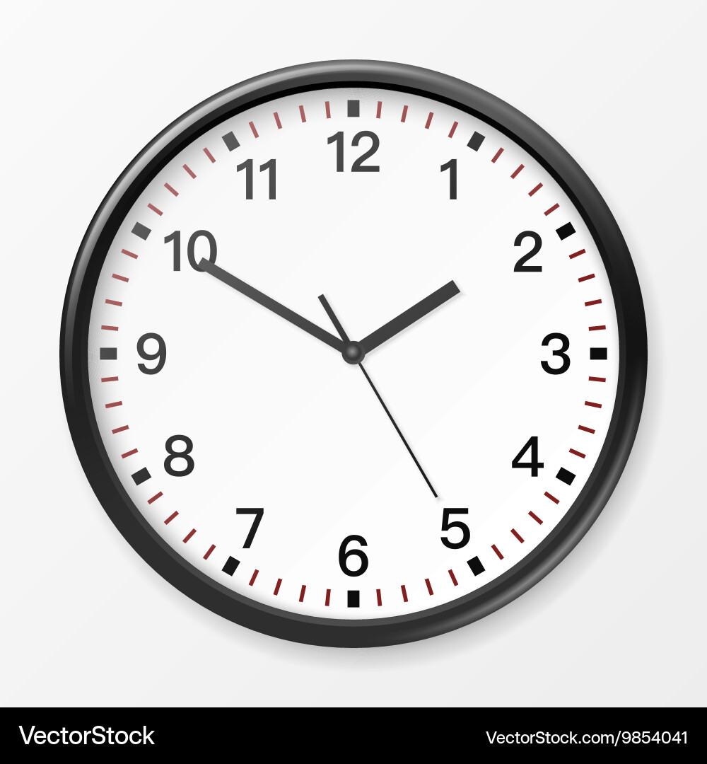 Wall office clock Royalty Free Vector Image - VectorStock