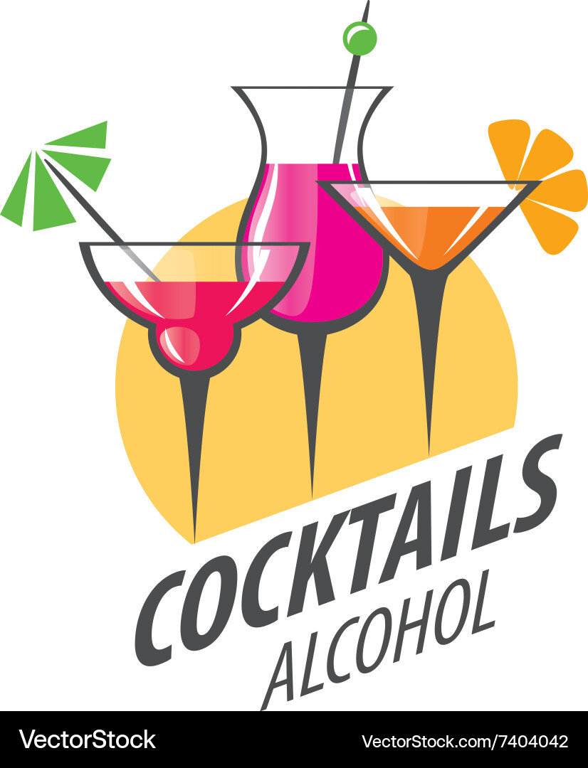 Alcoholic cocktails logo Royalty Free Vector Image