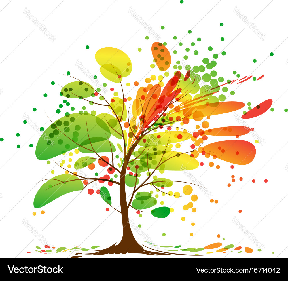 Art autumn tree Royalty Free Vector Image - VectorStock