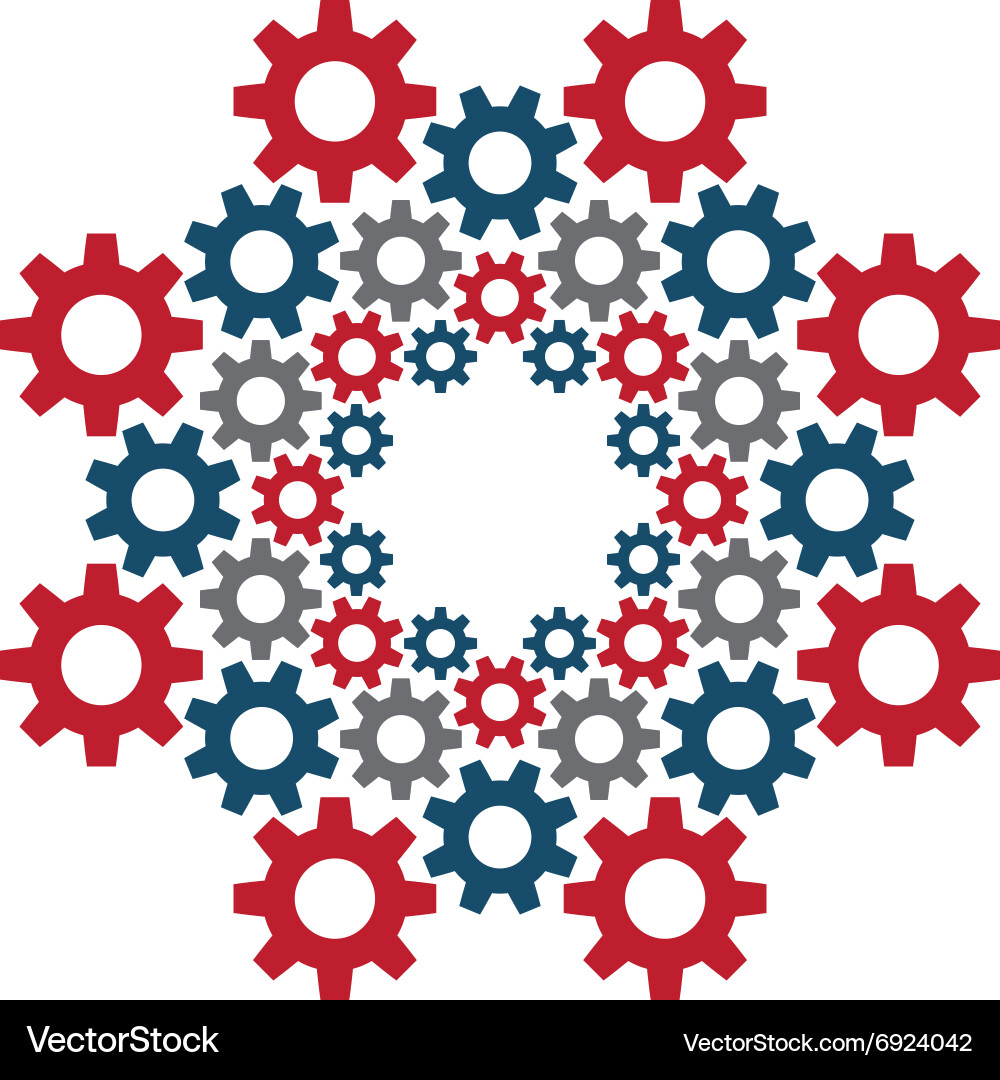 Circle gear design template Royalty Free Vector Image