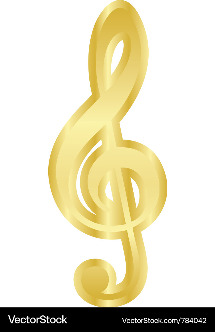 Gold treble clef Royalty Free Vector Image - VectorStock