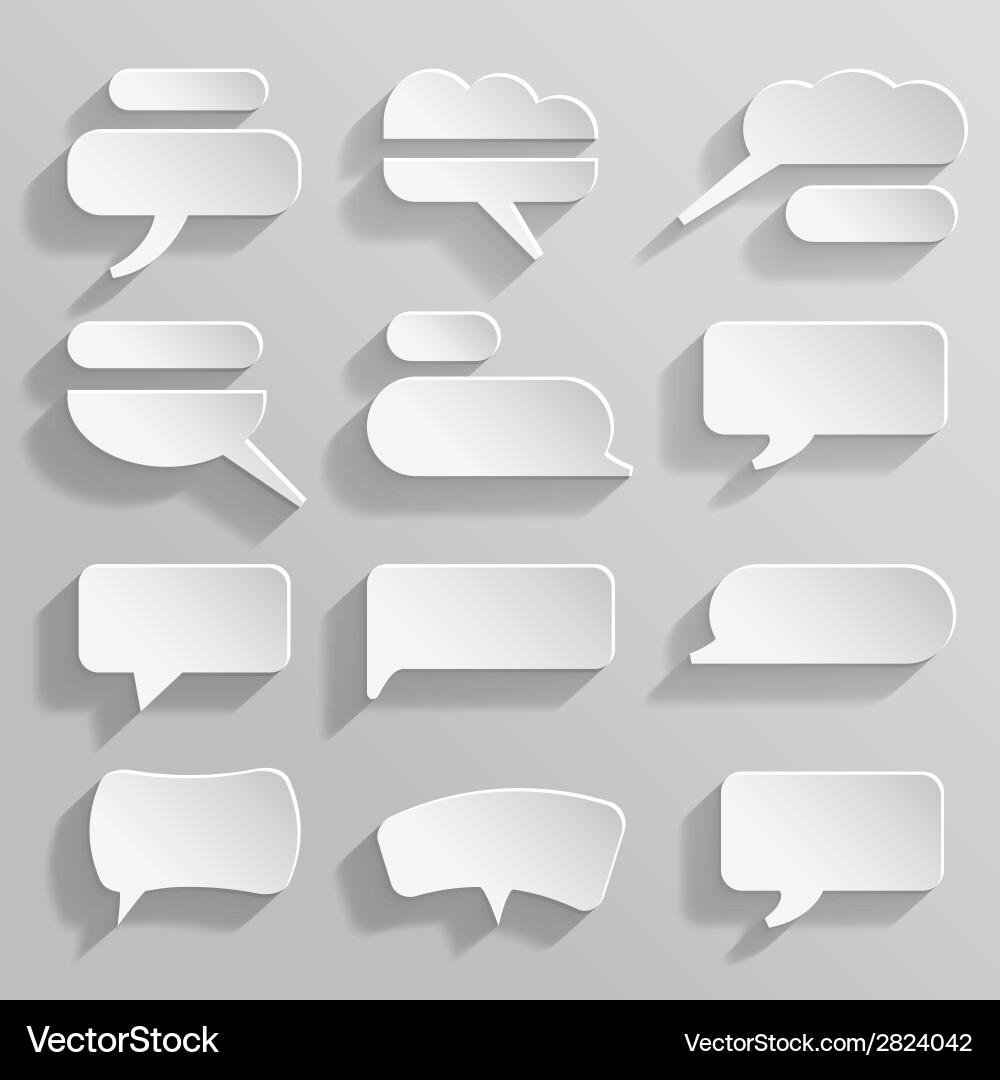 Paper Speech Bubbles Set – Royalty-Free Vector | VectorStock