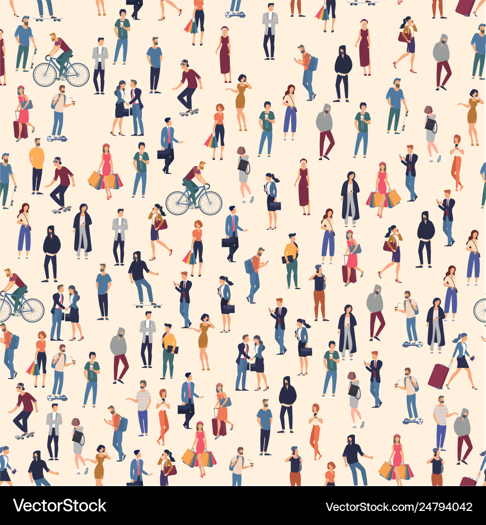 People crowd seamless background Royalty Free Vector Image