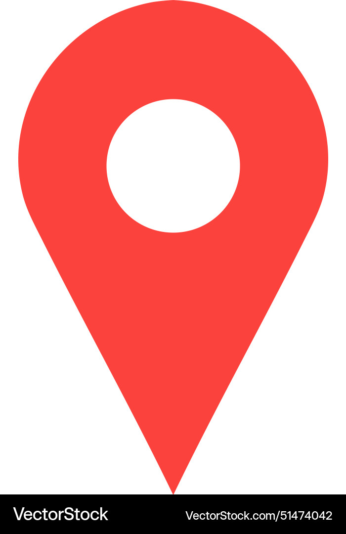 Red pin street point flat clipart Royalty Free Vector Image