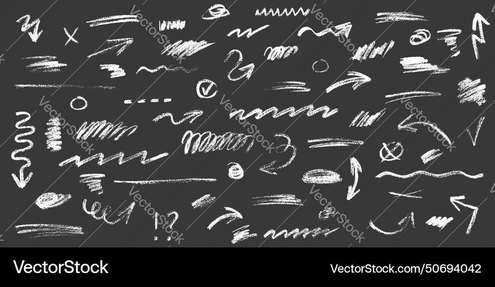 Set of charcoal elements for notes Royalty Free Vector Image