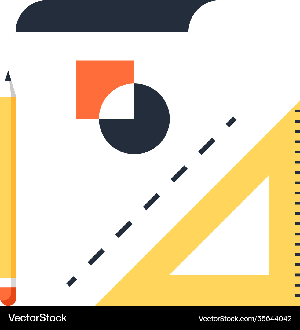 Sketching flat web icon concept Royalty Free Vector Image