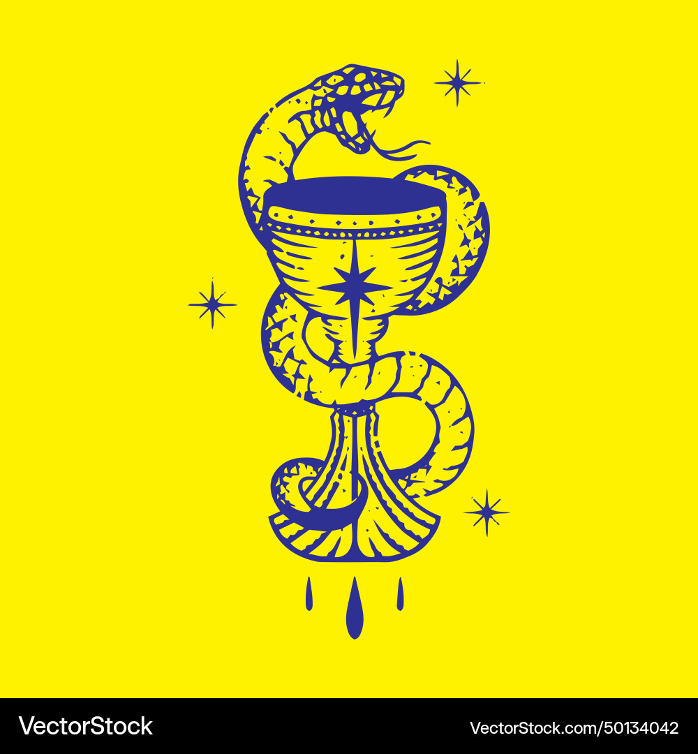 Snake on the glass graphic Royalty Free Vector Image