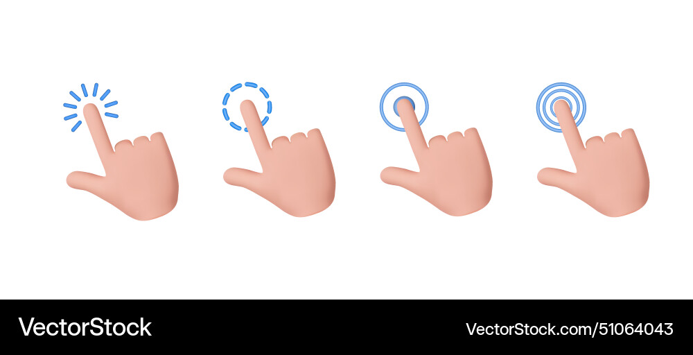 3d hand pointing icon design Royalty Free Vector Image