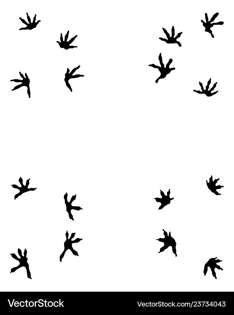Black footprints of lizard Royalty Free Vector Image
