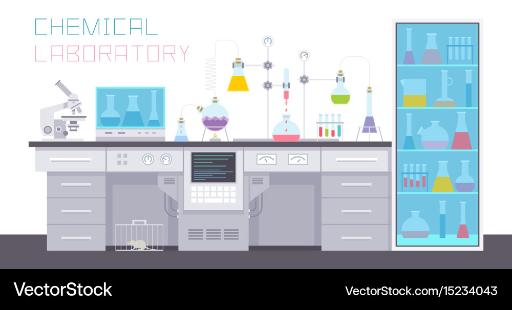 Chemical laboratory Royalty Free Vector Image - VectorStock