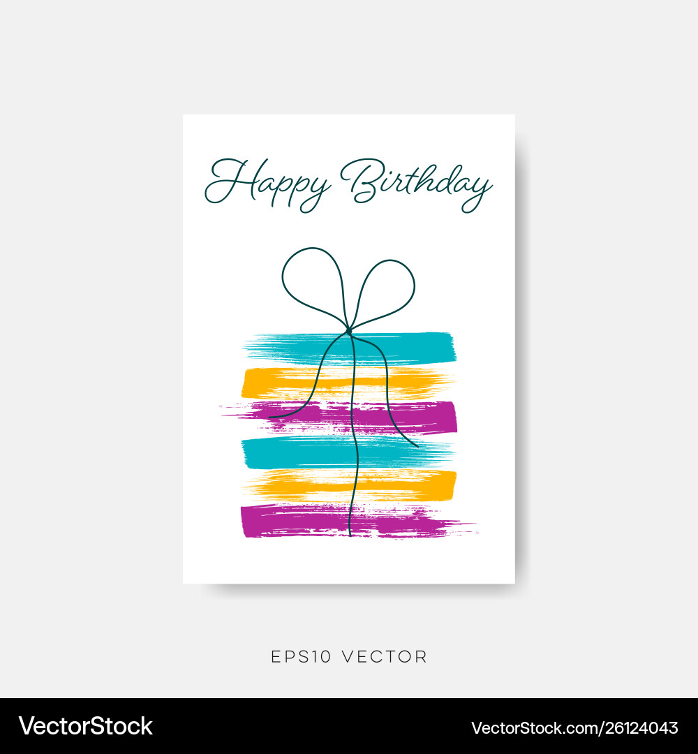 Colorful Birthday Card Template – Royalty-Free Vector | VectorStock