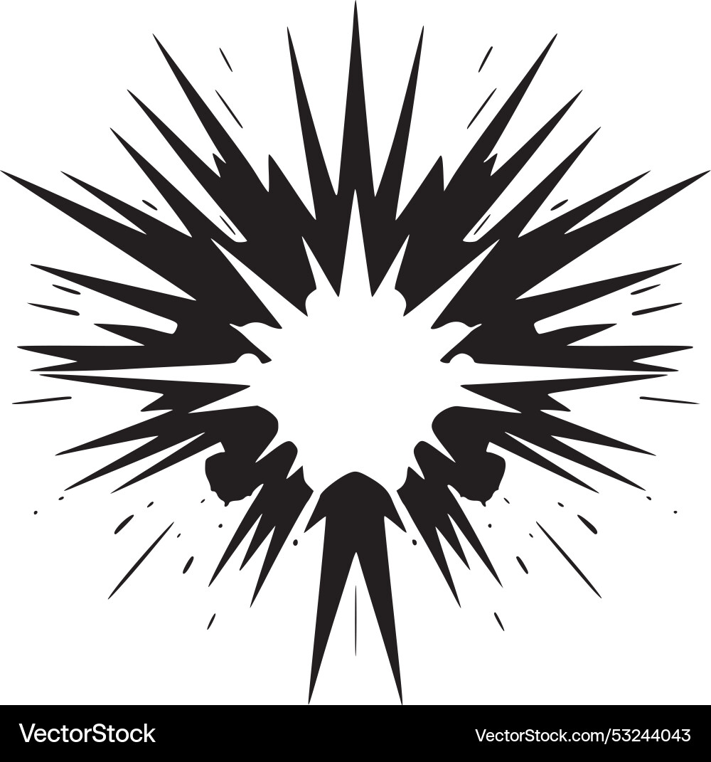 Explosion - black and white Royalty Free Vector Image