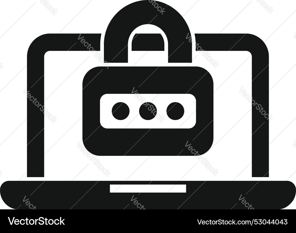 Laptop showing password protection Royalty Free Vector Image