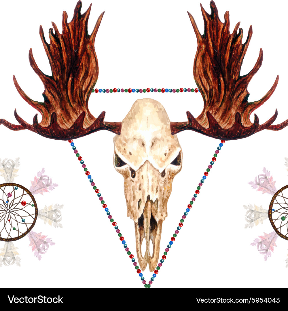 Moose skull pattern Royalty Free Vector Image - VectorStock