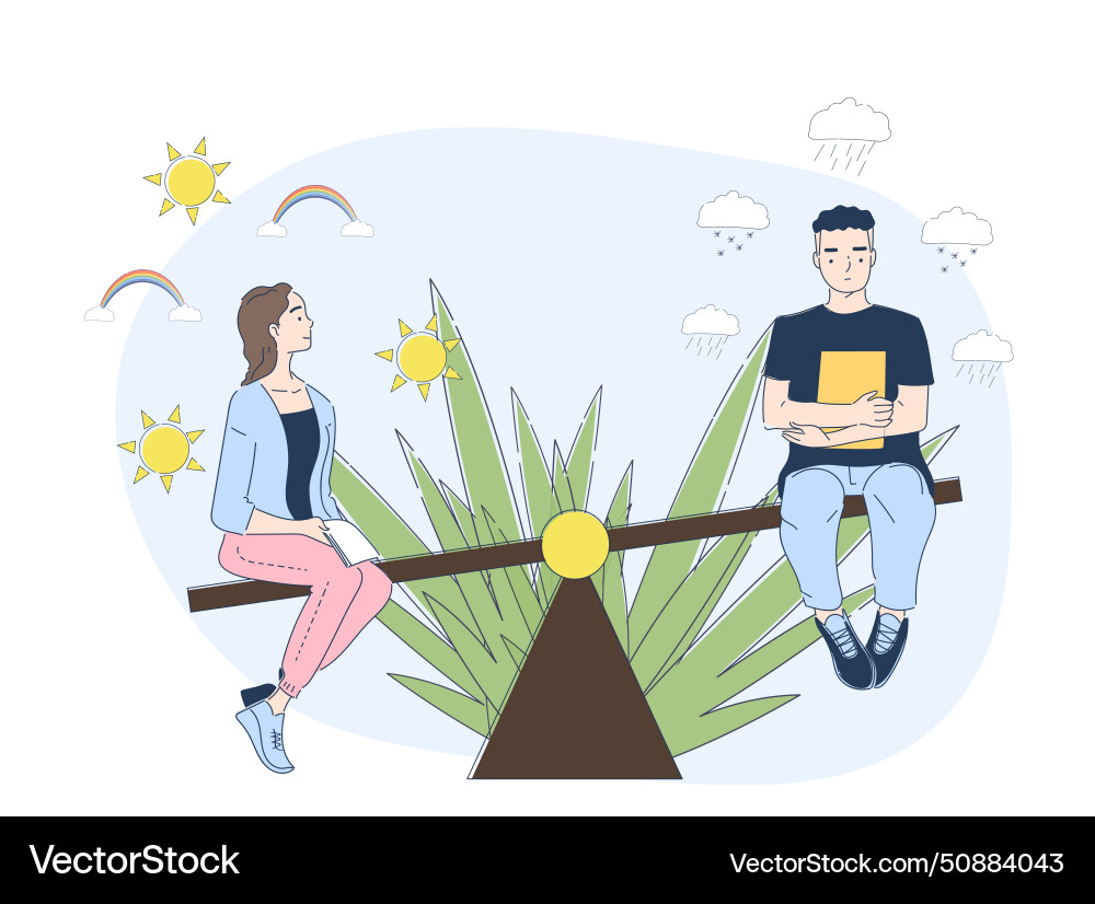 People with mood swings simple Royalty Free Vector Image