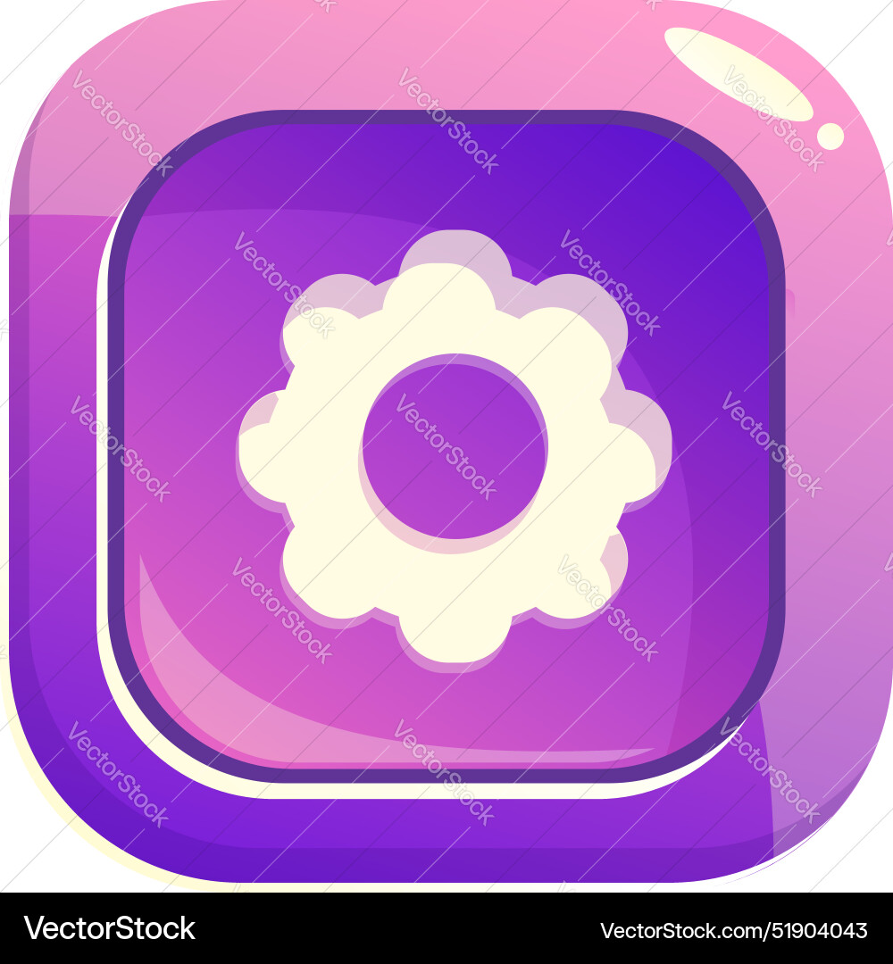 Purple rounded square app icon displaying white Vector Image