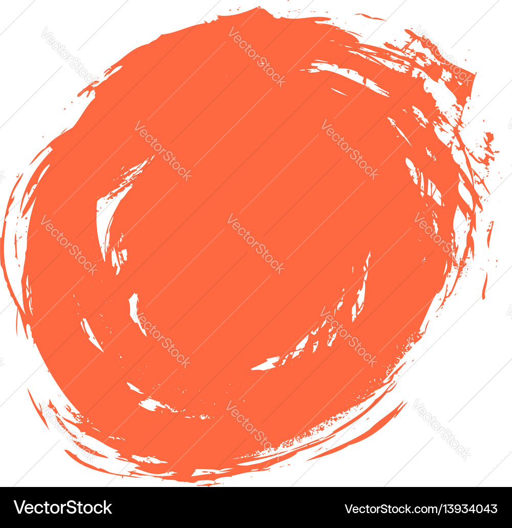 Red brush stroke circle shape Royalty Free Vector Image
