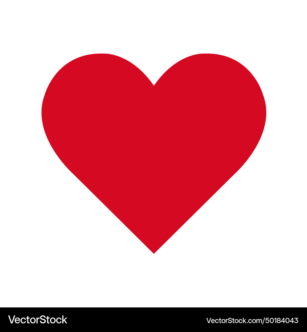 Red heart symbol isolated white background Vector Image