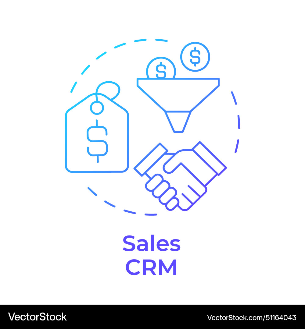 Sales crm blue gradient concept icon Royalty Free Vector