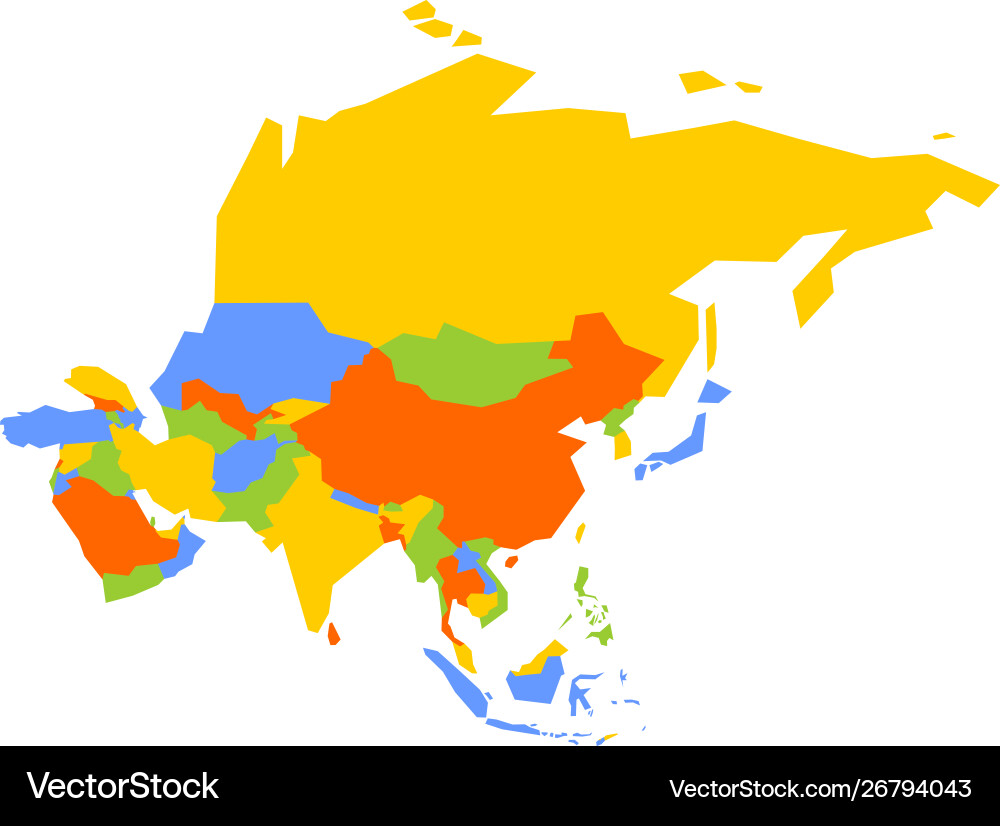 Very simplified infographical political map Vector Image