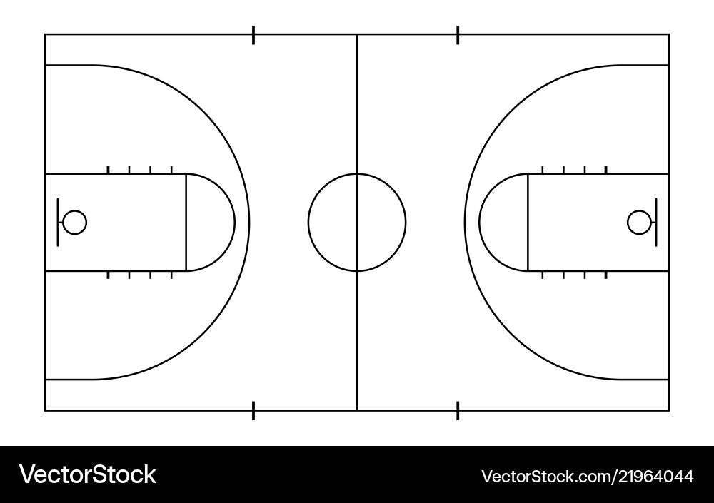 Basketball Court Line Art Royalty Free Vector Image