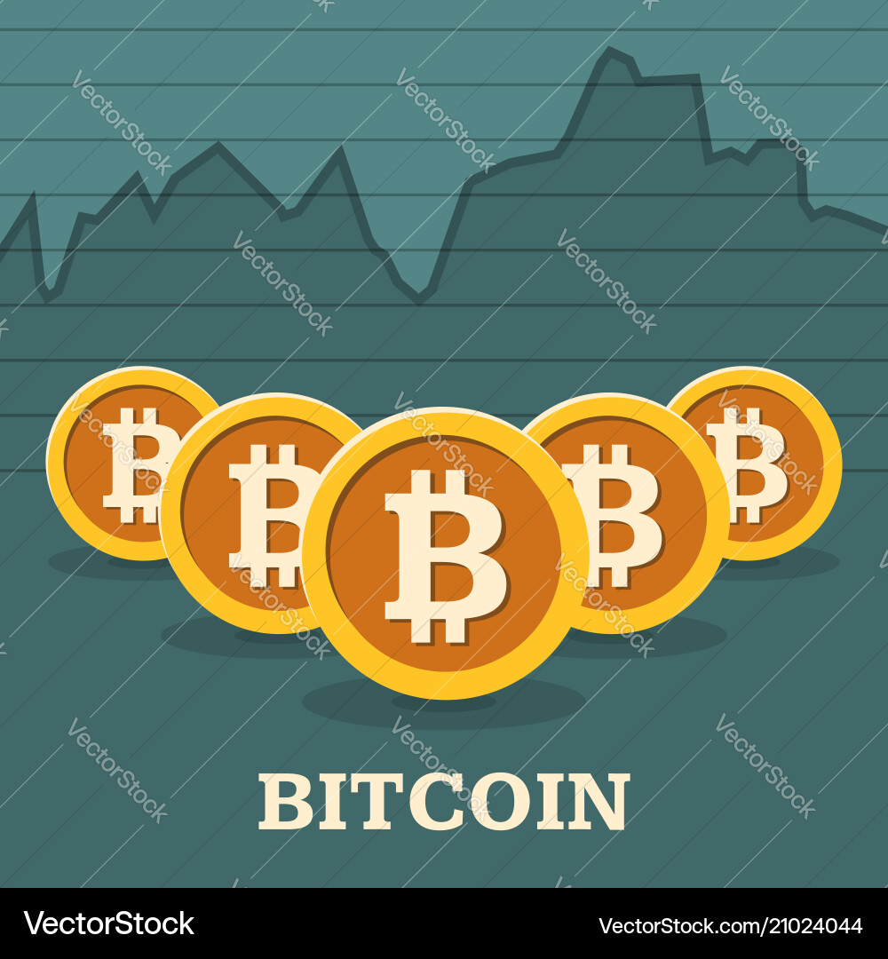 Bitcoin exchange rate chart Royalty Free Vector Image