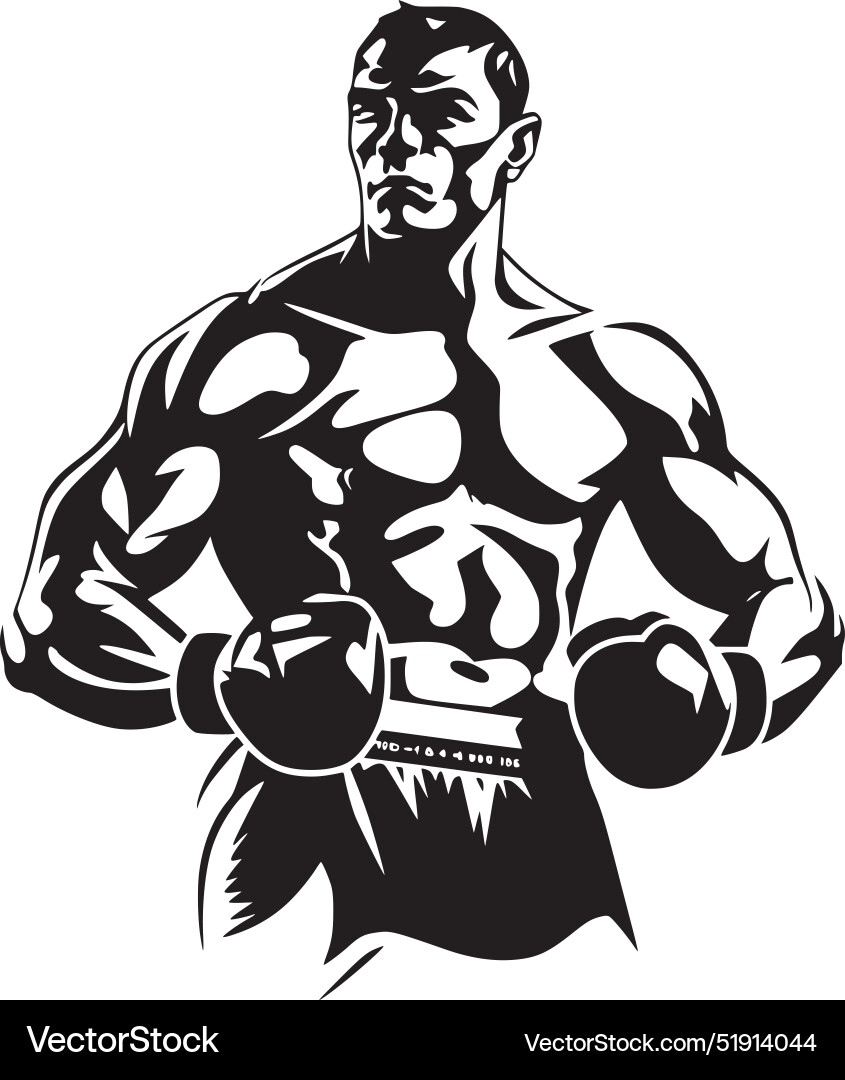 Boxer - black and white isolated icon Royalty Free Vector