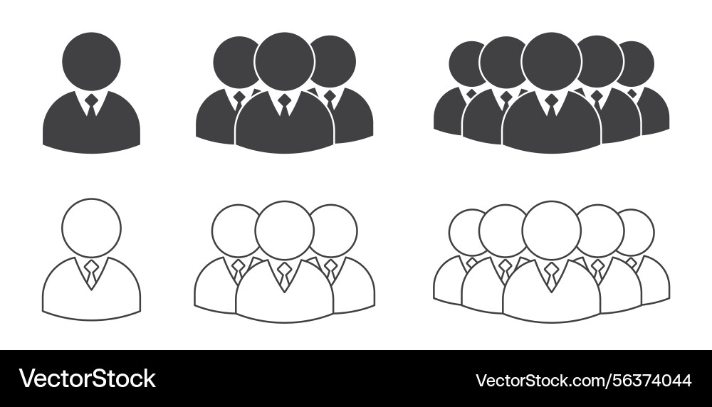 Business man flat icon human person group Vector Image