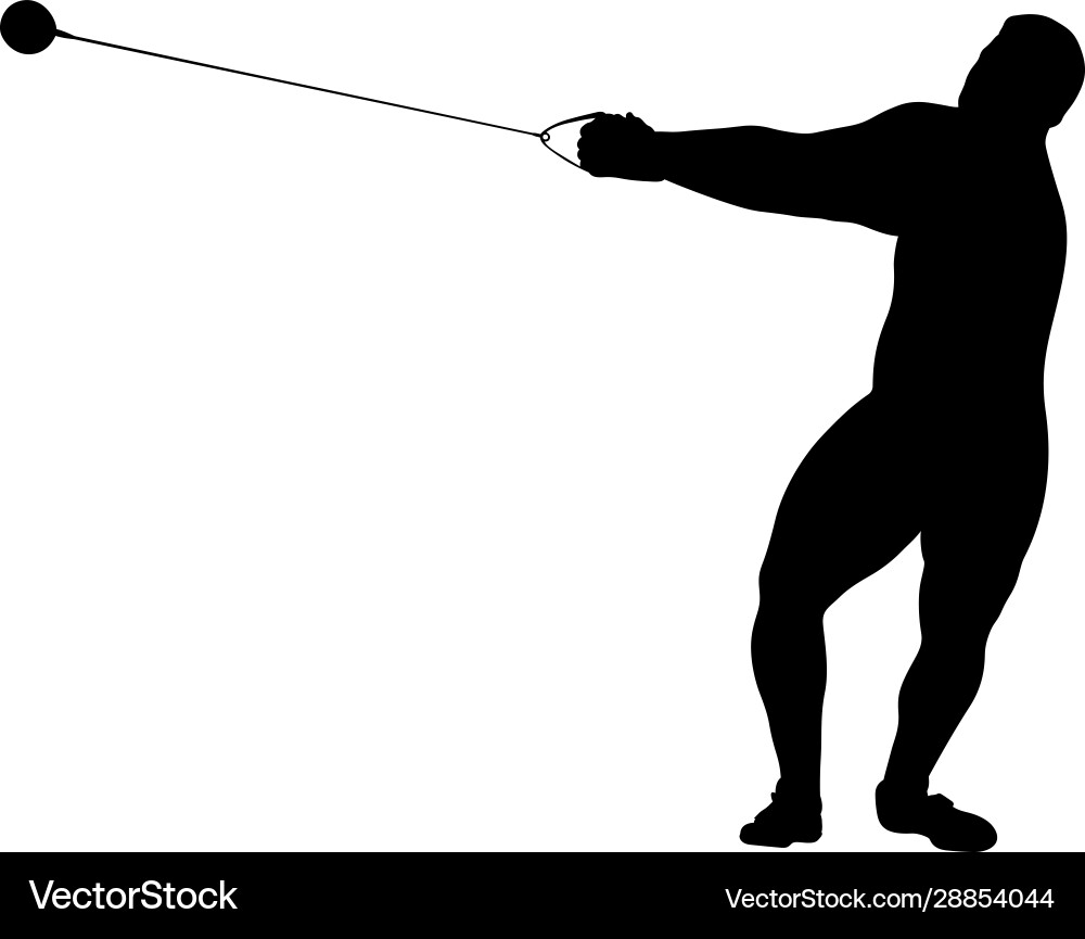 Hammer throw male athlete Royalty Free Vector Image