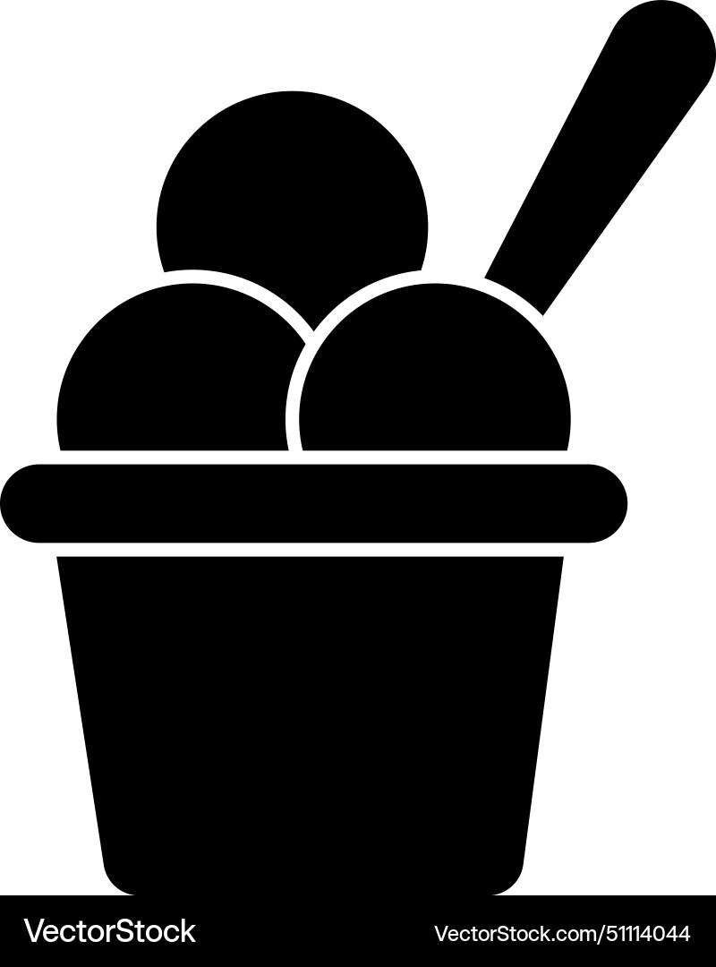 Ice cream cups icon in the bowl sign Royalty Free Vector