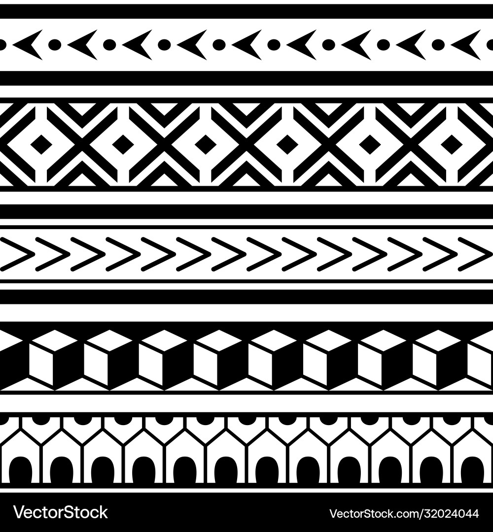 Maori Polynesian Geometric Pattern Royalty Free Vector Image