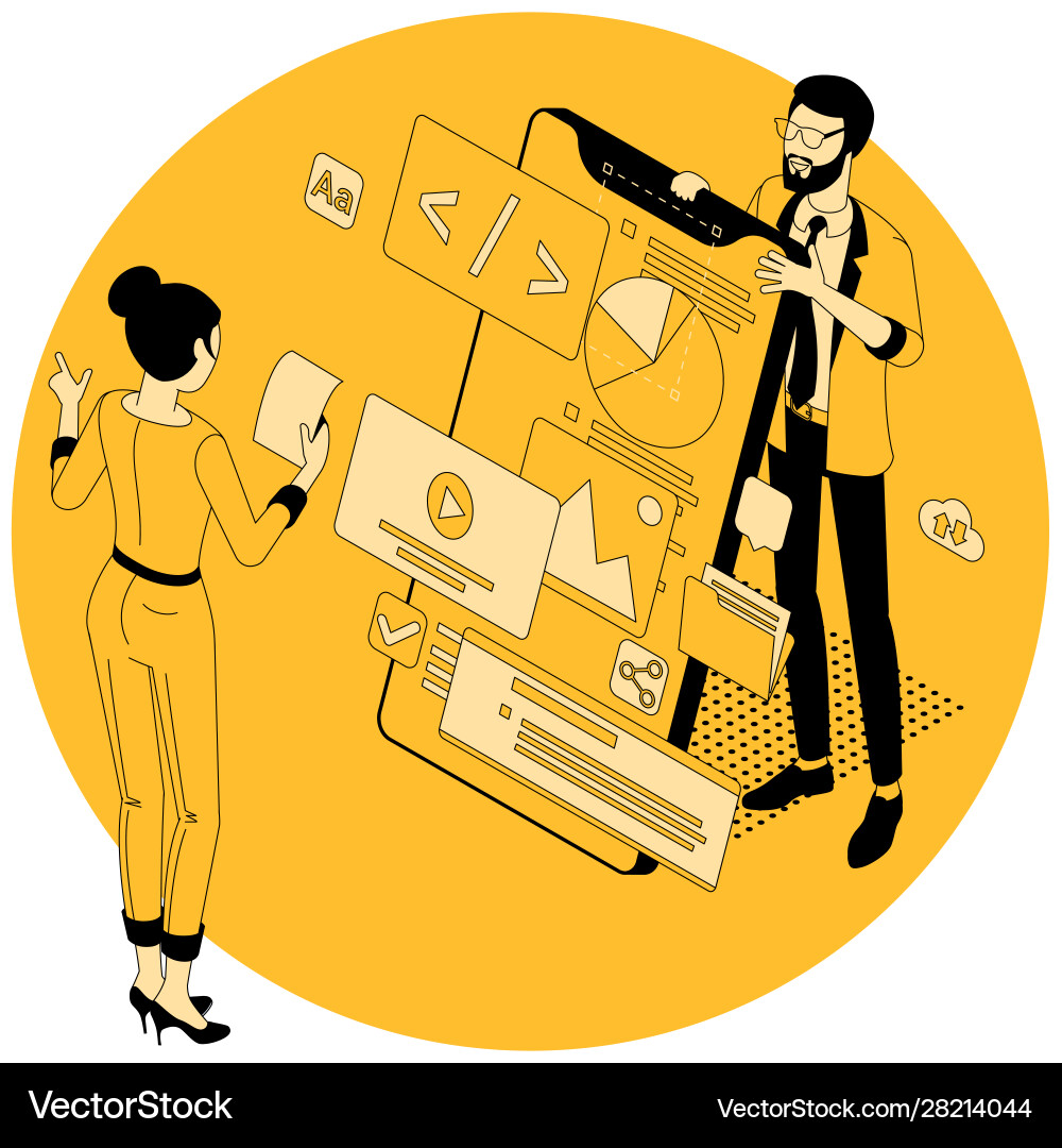 Mobile app development Royalty Free Vector Image